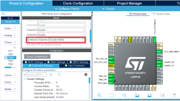 تایمر در حالت Encoder برای STM32 - سیسوگ